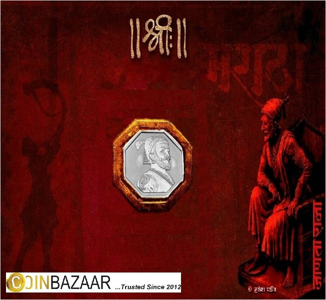 Rajmudra of Chatrapati Shivaji Maharaj Emperor Silver Coin of 10 Gram ...