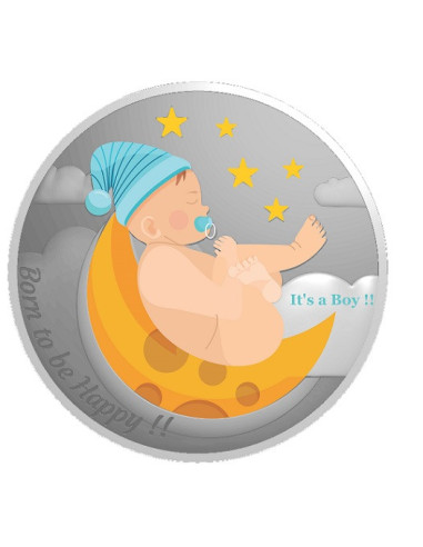 Coin Arts 3D Color New Born Baby Boy Silver Coin of 20 Grams in 999 ...
