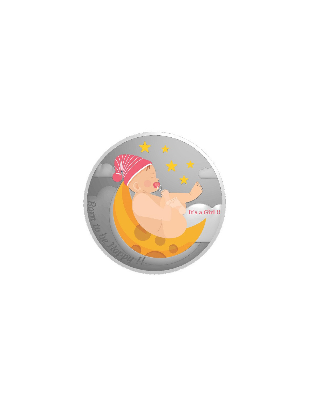 Coin Arts 3D Color New Born Baby Girl Silver Coin of 20 Grams in 999 ...