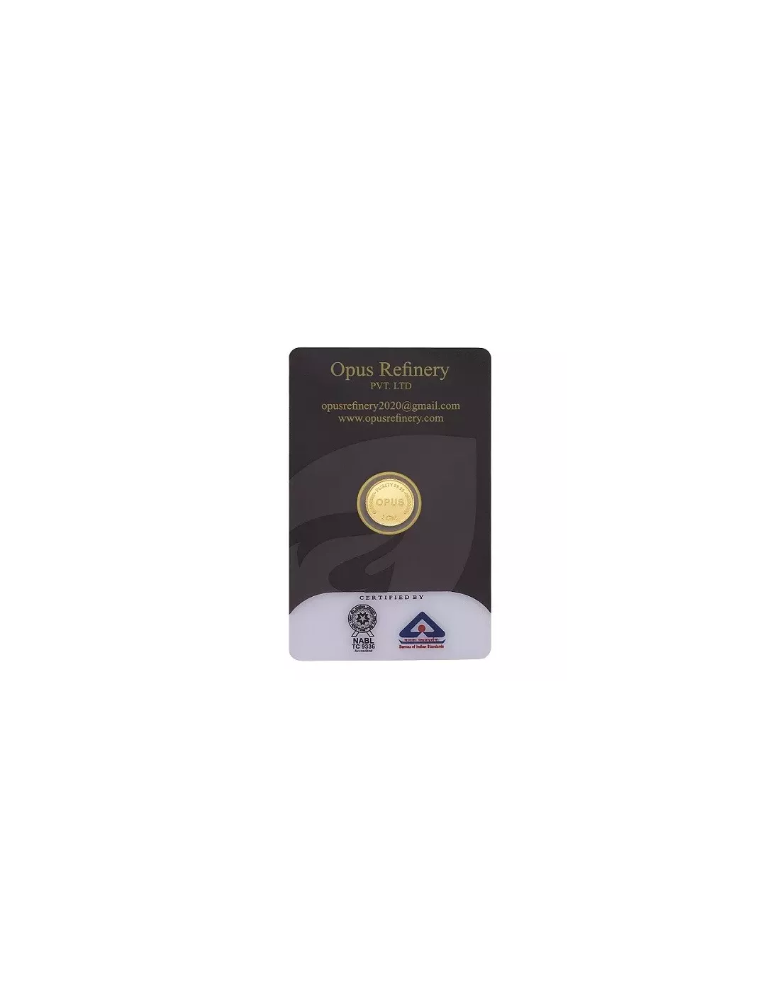 Opus Refinery Gold Coins 1 Gram 24Kt 999 Purity Fineness