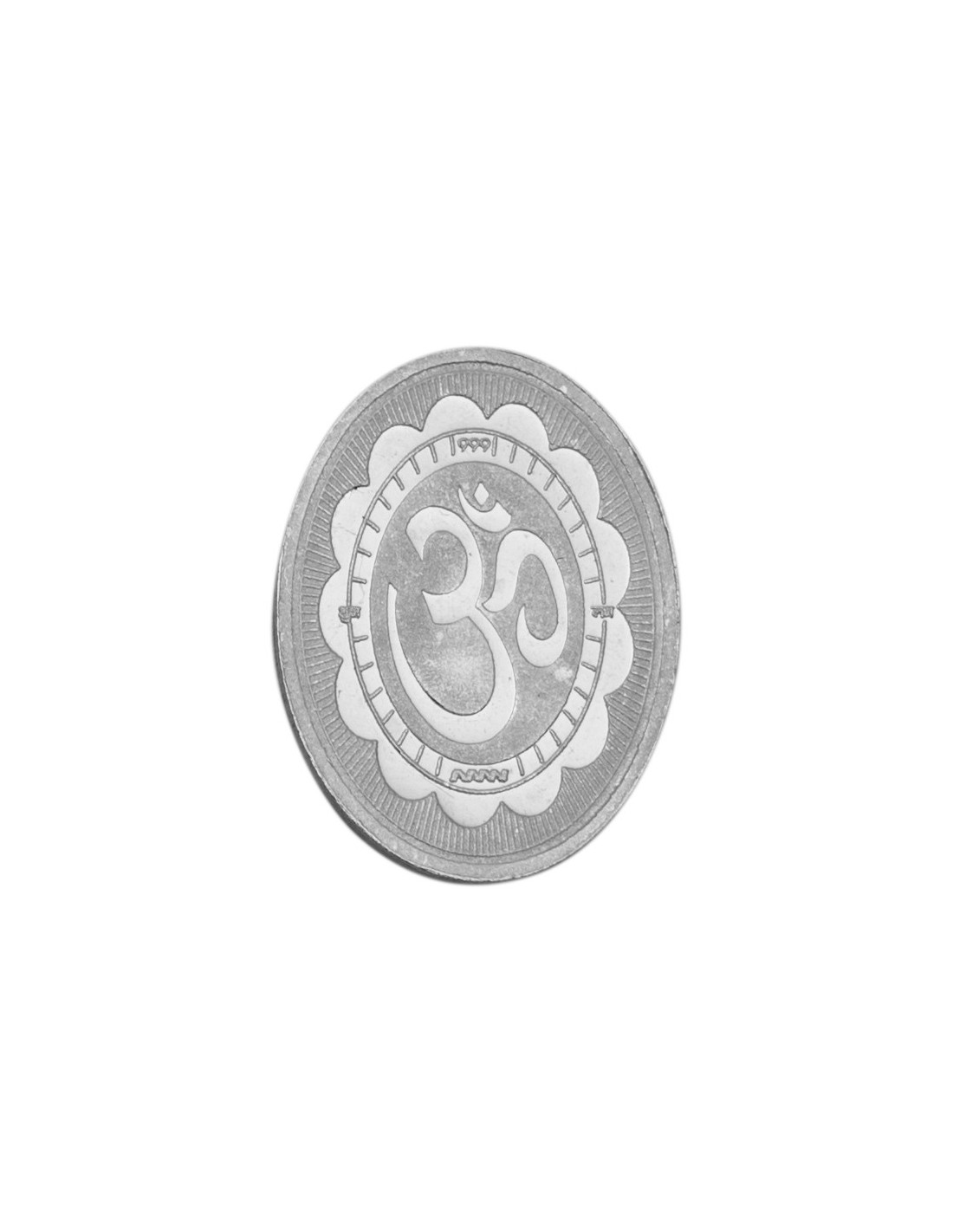 Oval Shape Ganesh Silver Coin of 25 gm in 999 Purity / Fineness By ...